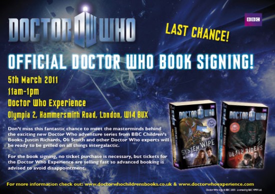 Official Doctor Who Book Signing – Reminder – Merchandise Guide - The ...