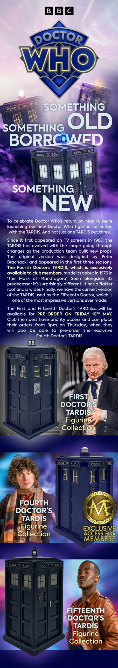 Master Replicas Figurine Collection Fifteenth Doctor’s Tardis ...